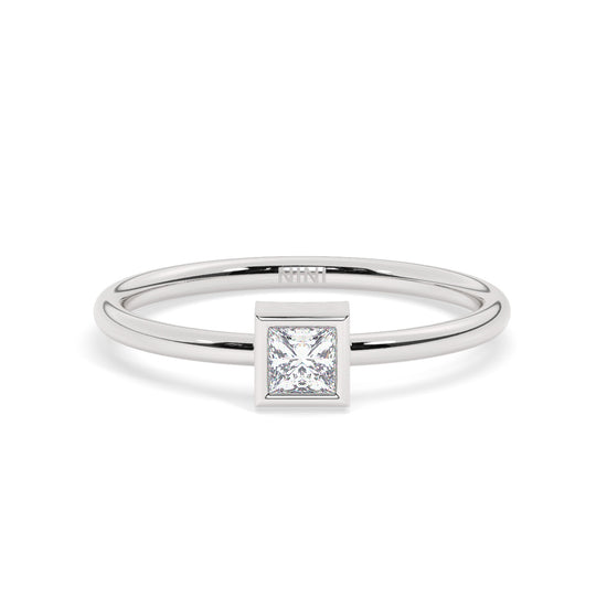 Mini Princess Cut Diamond Ring – NINI DIAMONDS